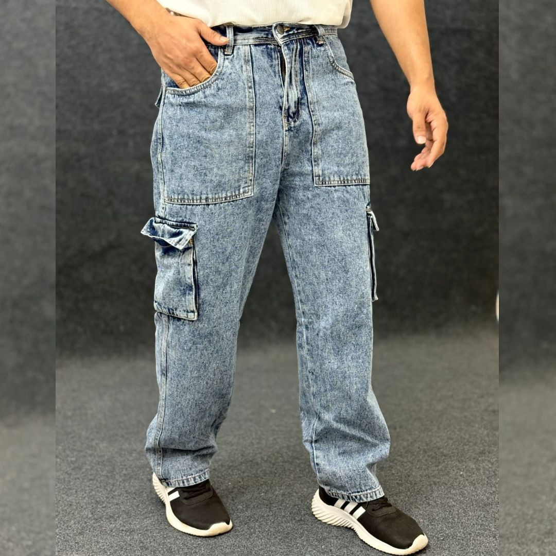 PREMIUM 6 POCKETS DENIM BAGGY PANT || 1307