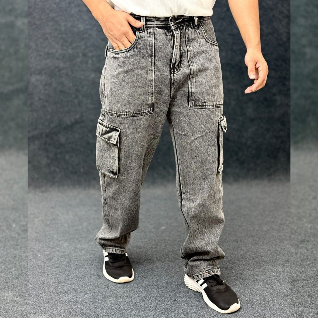 PREMIUM 6 POCKETS DENIM BAGGY PANT || 1306